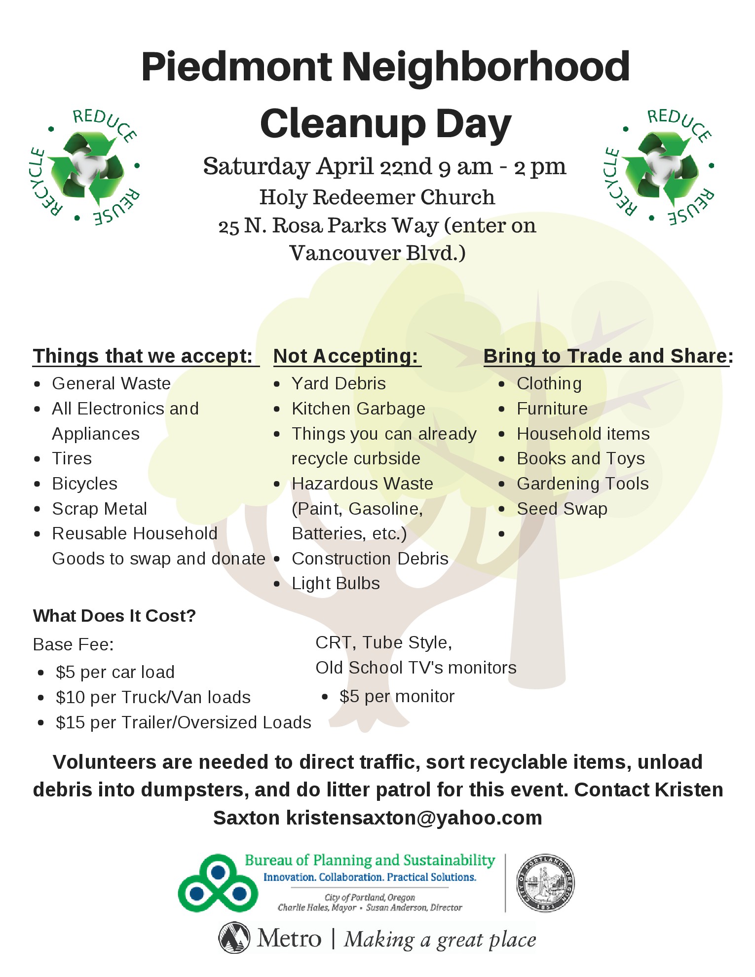 Piedmont Neighborhood Cleanup Day! – Piedmont. Portland's Emerald.